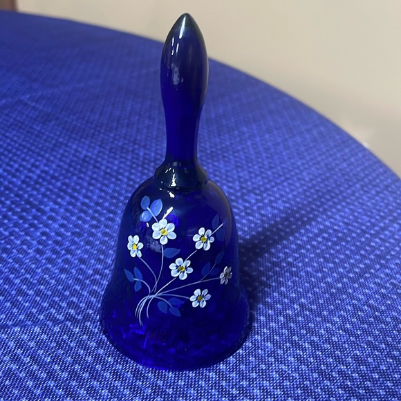 Fenton | Art | Fenton Cobalt Blue Bell Hand Painted Signed Diamond ...